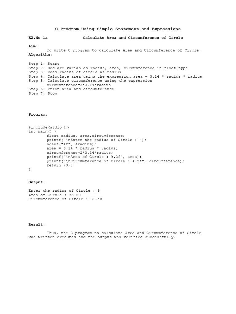 C Lab Exercise Sem2 Engineering | PDF | String (Computer Science) | Area