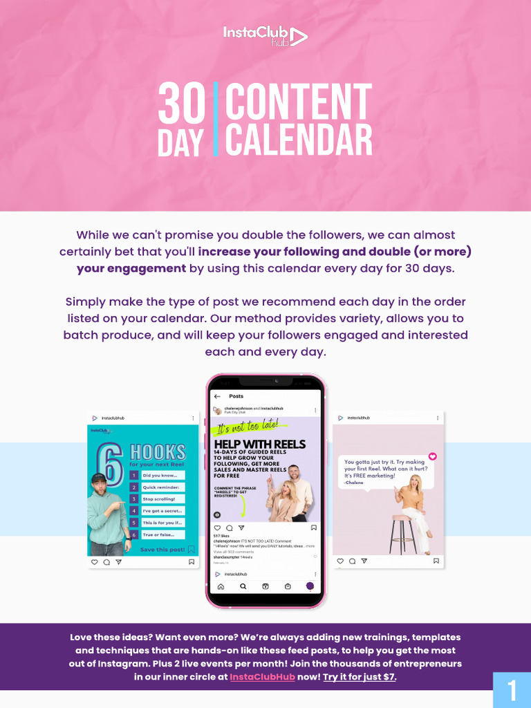 30 Day Content Calendar 2 2 | PDF | Mass Media
