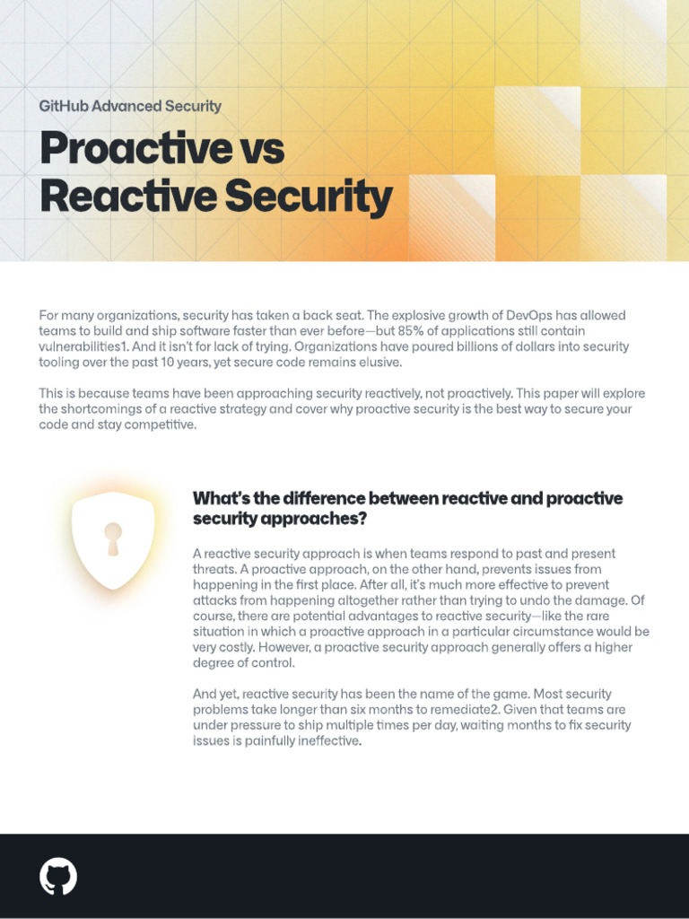 Github OnePager Proactive Vs Reactive Security 28102022 | PDF ...