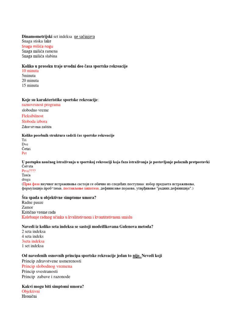 Sve Rekreacija KLK 1 | PDF