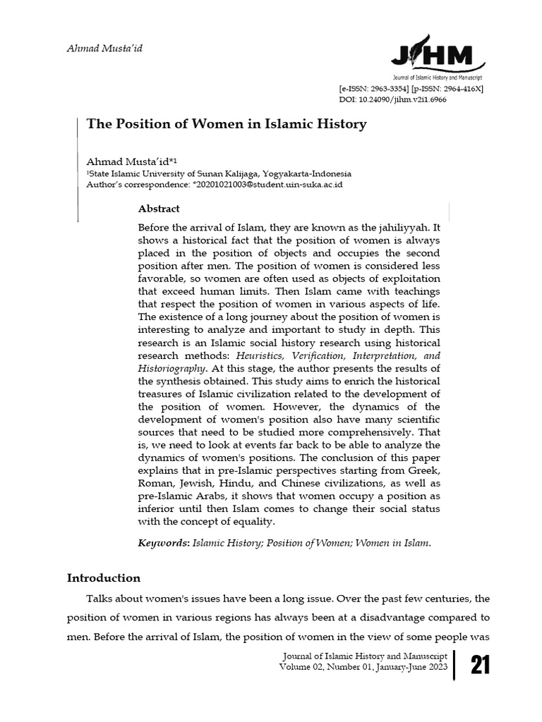 Women's Status in Islamic History | PDF | Umar | Muhammad