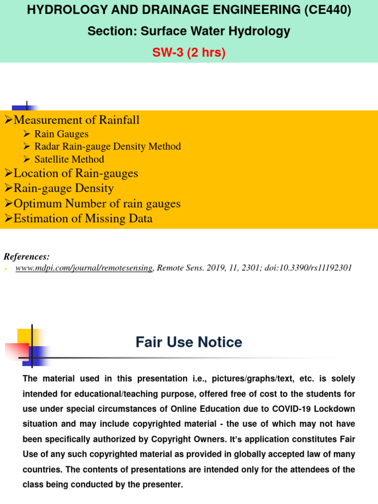 SW 3-Measurement of Rainfall | PDF | Precipitation | Rain