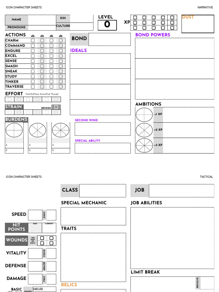 RPG Character Sheet Guide | PDF