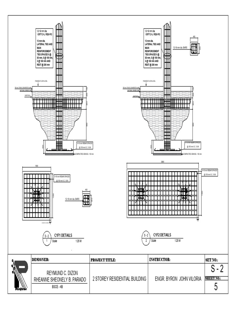 Column&footing Details (S-2 Sheet 5) | PDF | Building Materials ...