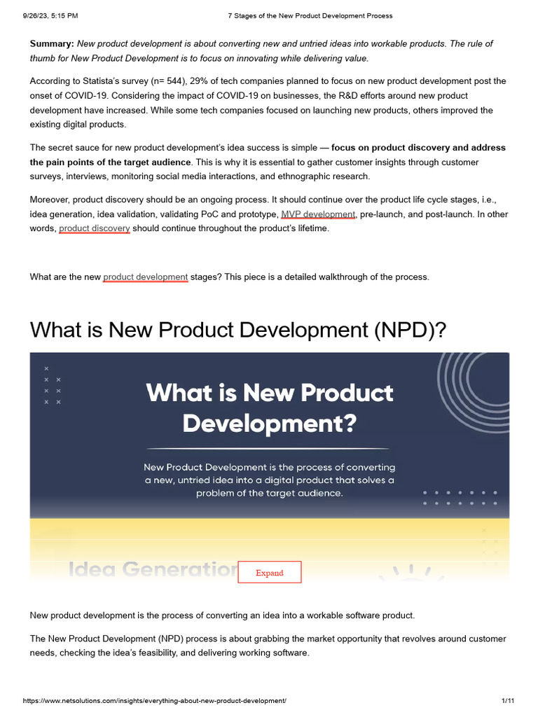 7 Stages of The New Product Development Process | PDF | New Product ...