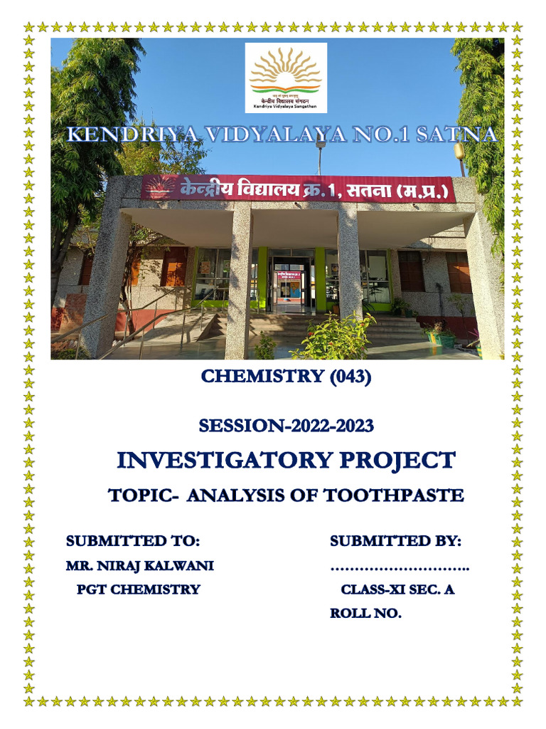 ANALYSIS OF TOOTHPASTE | PDF | Salt (Chemistry) | Acid