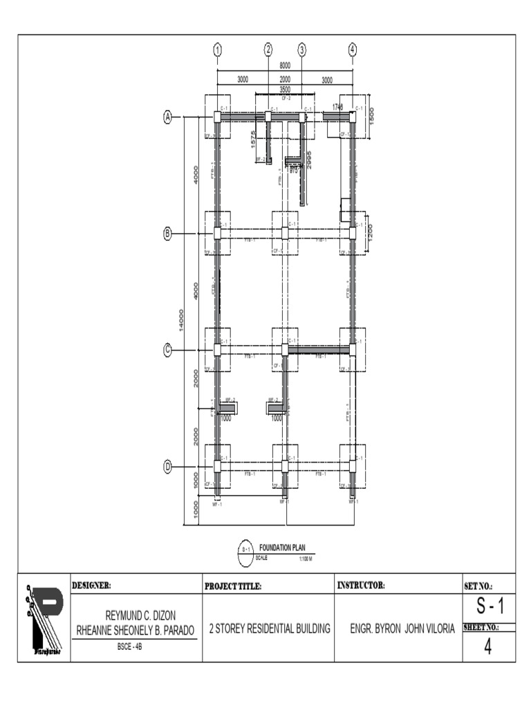 Foundatiuon Plan (S-1 Sheet 4) | PDF