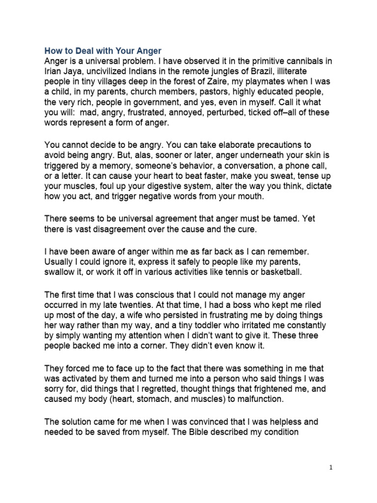 5 Steps To Overcome Anger | PDF | Anger | Forgiveness