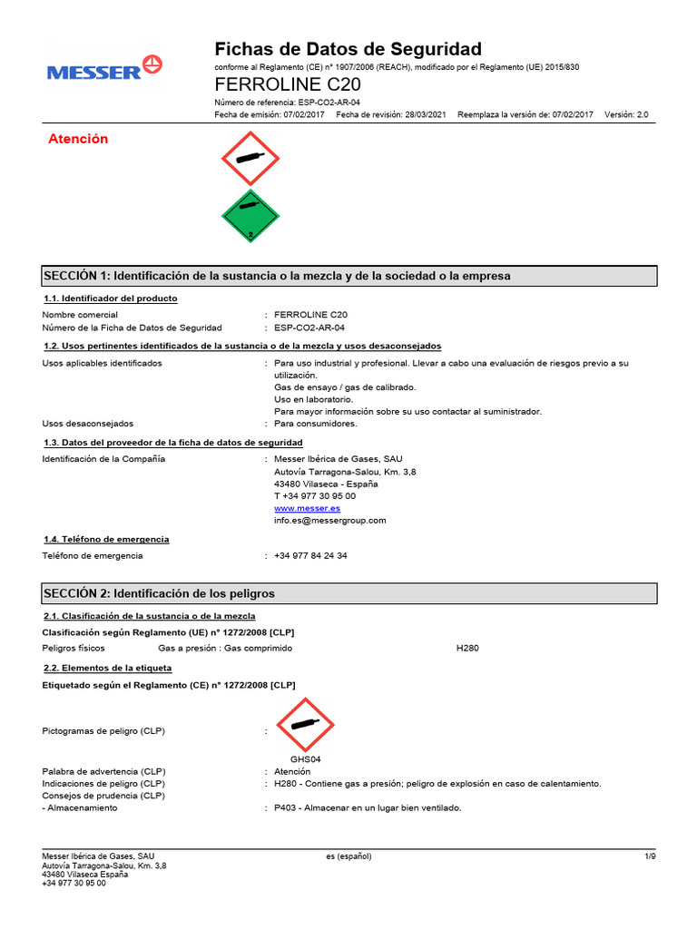 Ferroline C20 | PDF | Química
