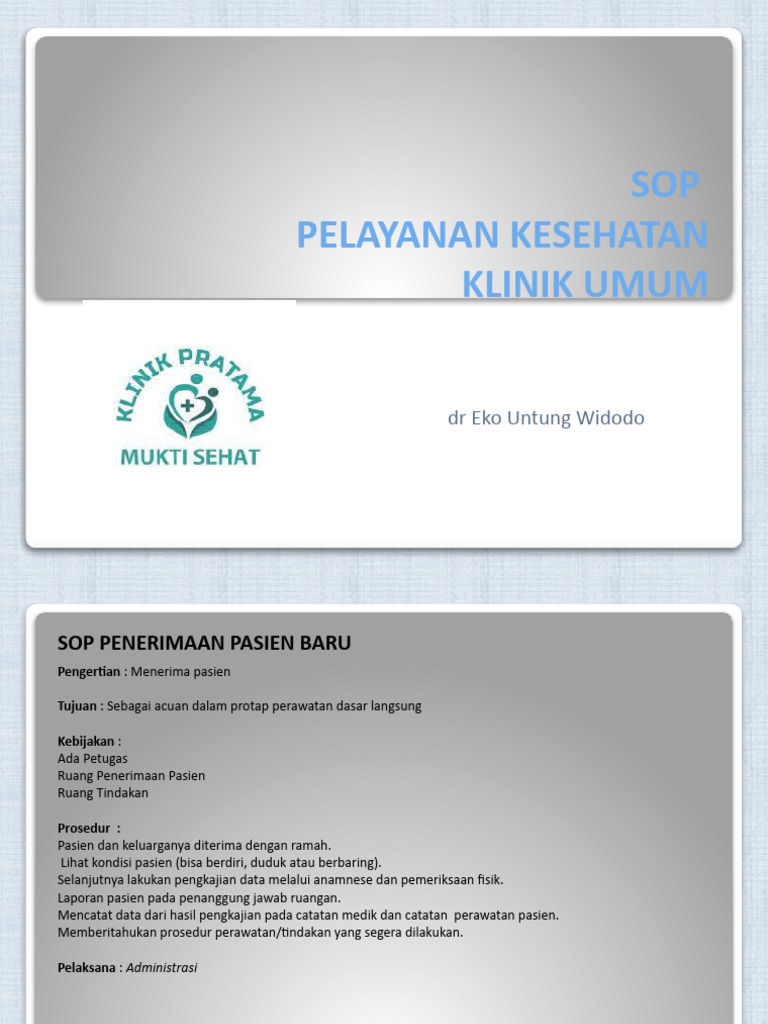 SOP PPT Klinik | PDF | Sains & Matematika