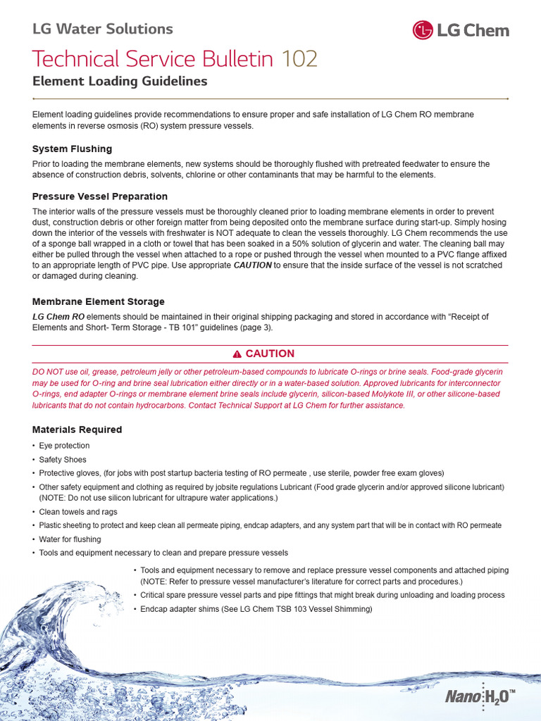TSB_102-Element_Loading_Guidelines | PDF | Membrane | Materials