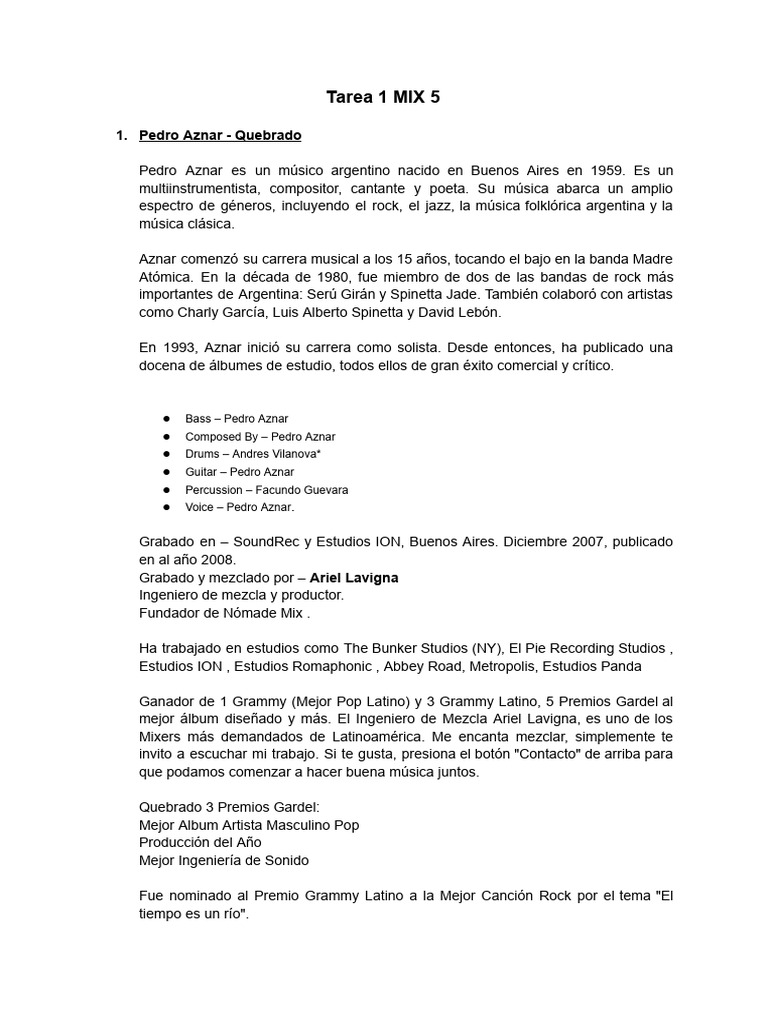 Tarea 1 MIX 5 - Isaac Torres | PDF | Arte