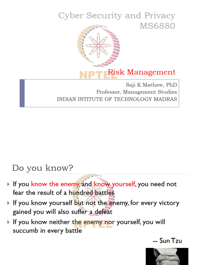 Risk Management | PDF | Threat (Computer) | Risk