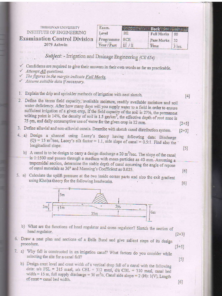 Irrigation Questions | PDF | Horticulture | Hydrology And Urban Planning
