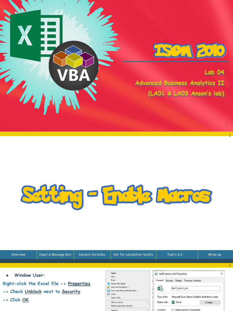 ISOM 2010 Lab04 | PDF | Microsoft Excel | Data Type