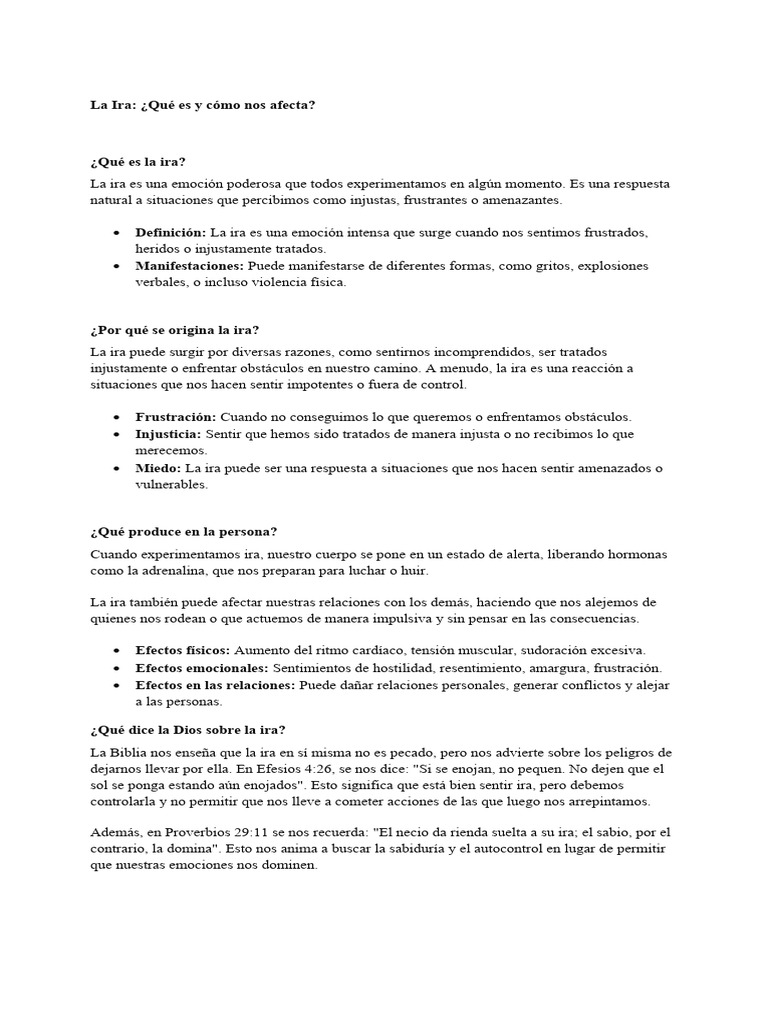 Cómo entender y manejar la ira | PDF | Ira | Las emociones