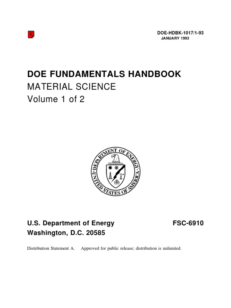 DOE Fundamentals Handbook, Material Science, Volume 1 of 2 | PDF