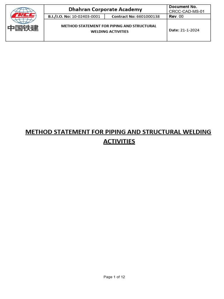MS FOR WELDING (2) - Updated For Submission | PDF | Welding | Construction