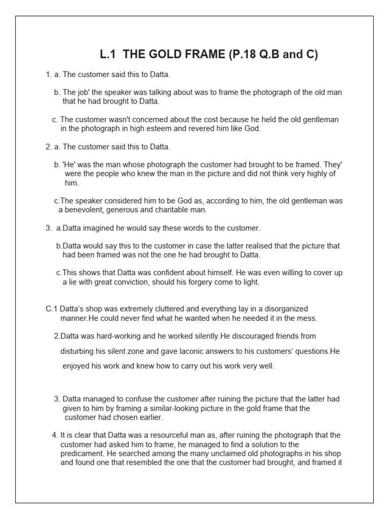 The Gold Frame Notes | PDF | Social Science | Art