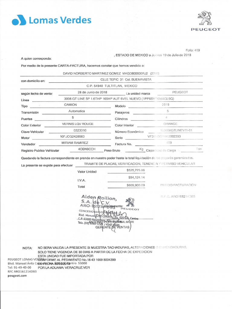 Carta Factura | PDF