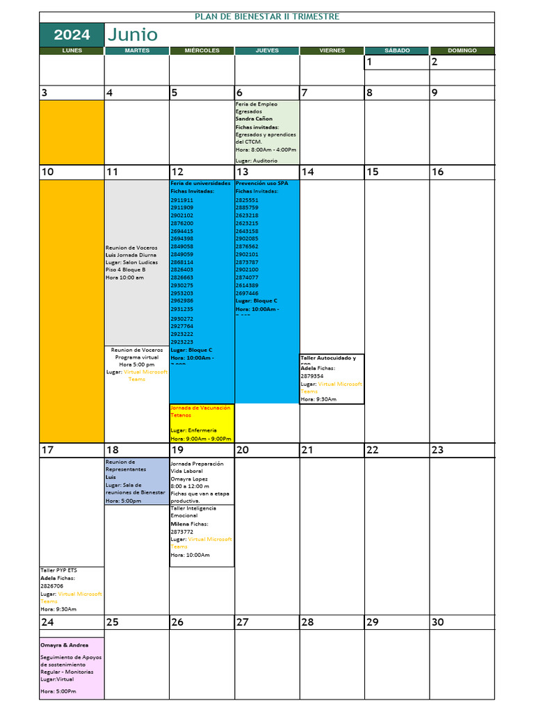 Programación Junio Diurna | PDF