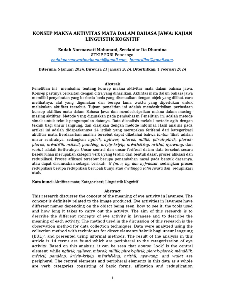 Aktifitas Mata Ling Kognitif Fix | PDF