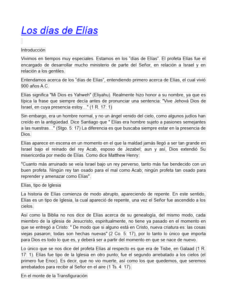En Los Dias de Elias | PDF | Elijah | Juan el Bautista