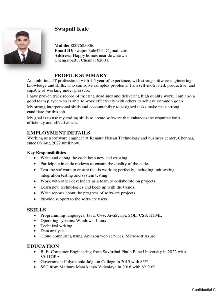 Swapnil-Kale Resume | PDF | Software | Computer Programming