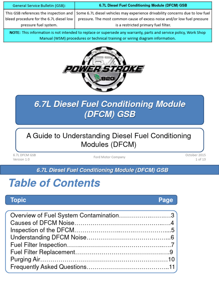 6.7L Diesel Fuel Conditioning Module Guide | PDF | Diesel Engine ...