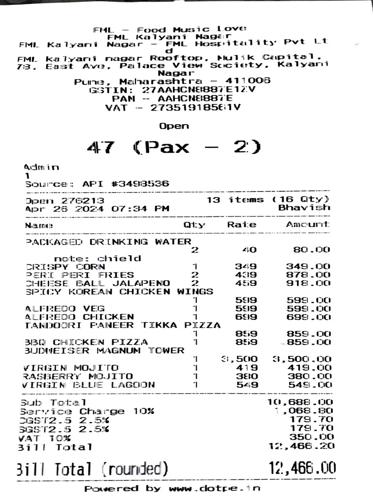 Party Bill | PDF