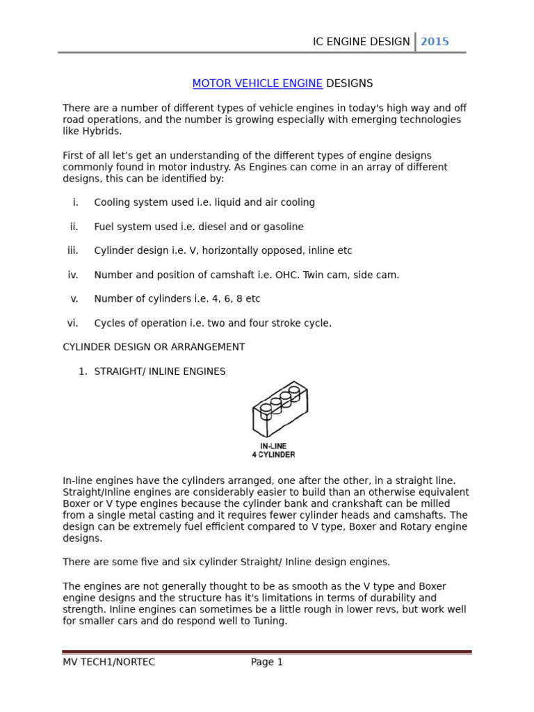 Ic Engine Designs | PDF | Vehicle Technology | Engines