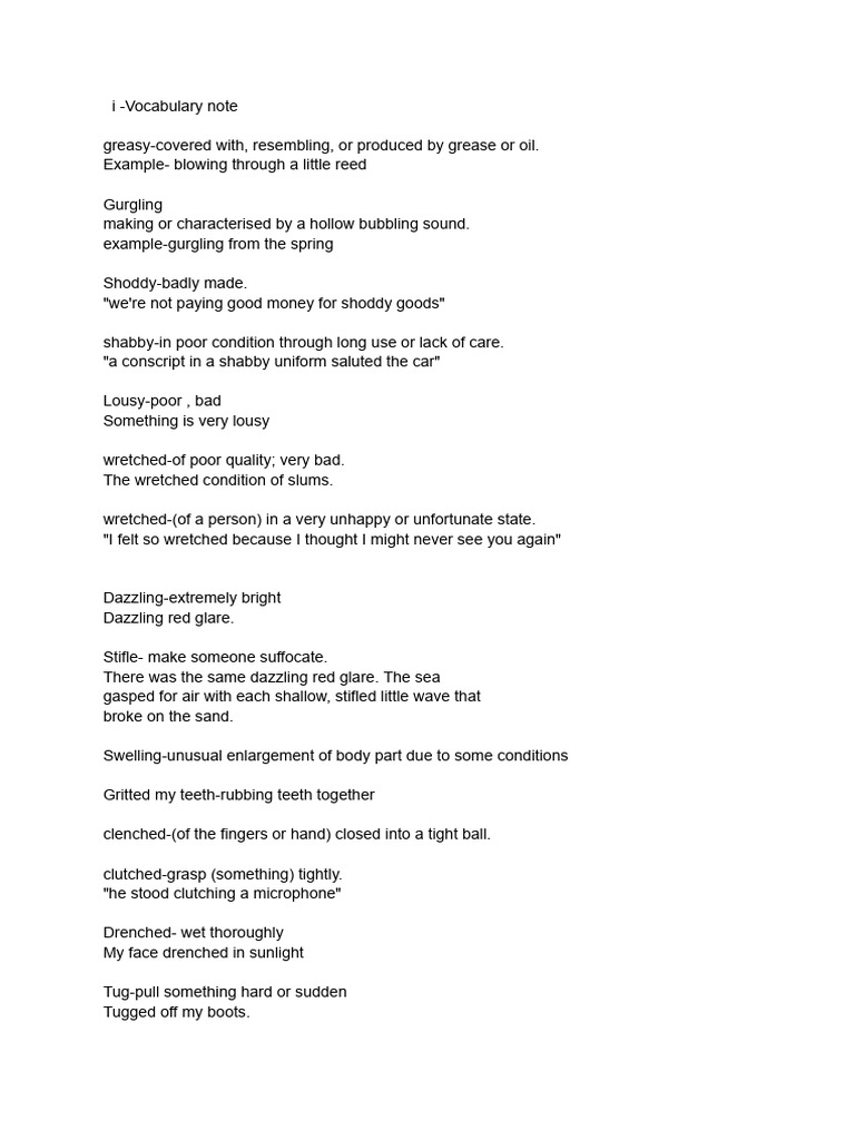 Vocabulary Note | PDF | Foreign Language Studies | Art