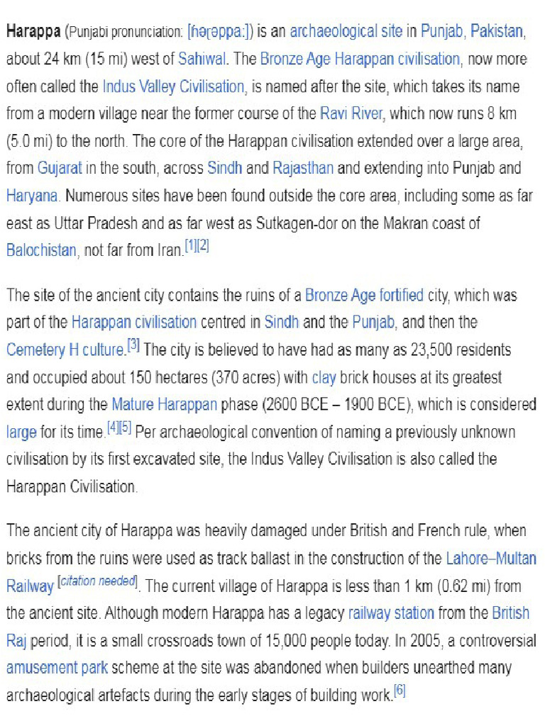 Harappa Sbhayata 1 | PDF