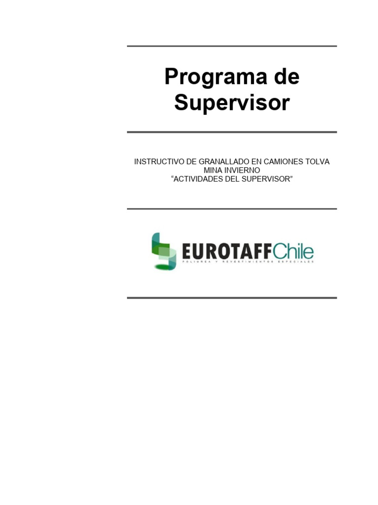 Programa de Prevencion para Supervisores | PDF