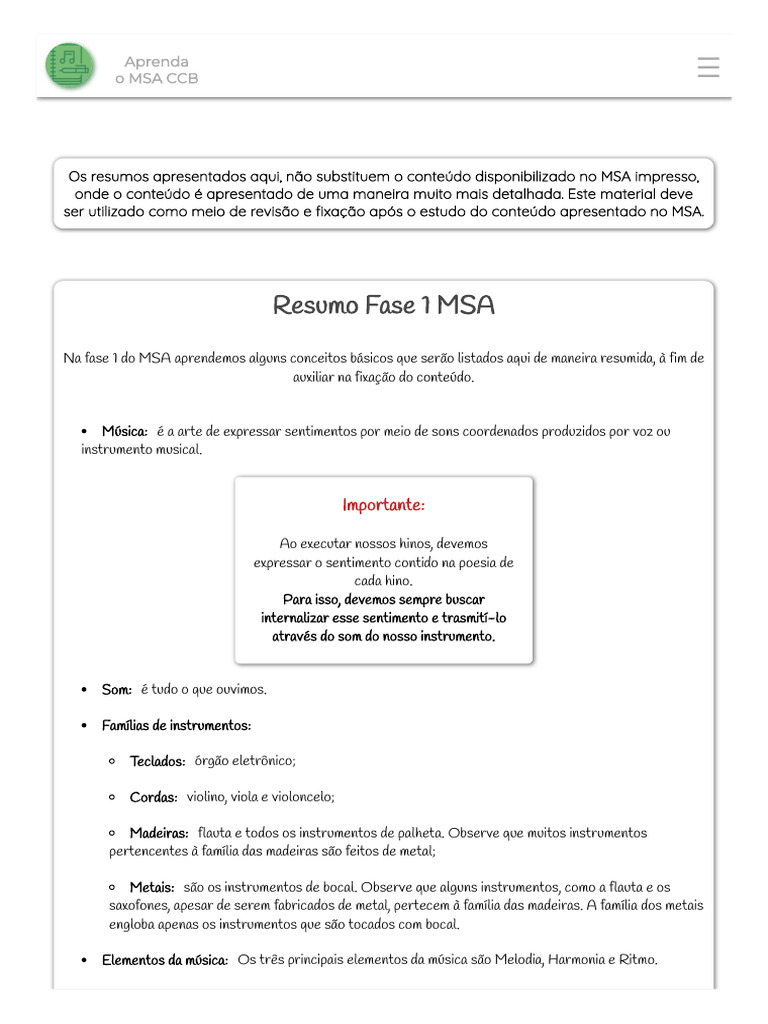 Aprenda o MSA CCB - Resumo Todas as Fases | Download grátis PDF ...