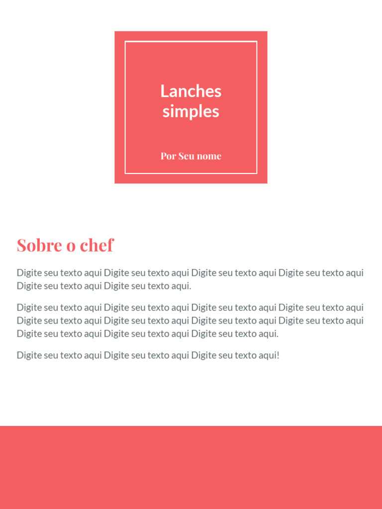Receitas de Lanches Simples | PDF