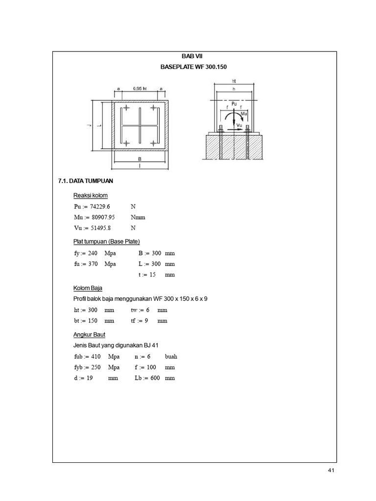 Bab 7 Baseplate WF 300 150 | PDF