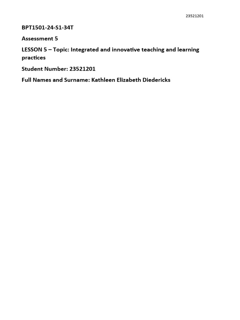 BPT1501 Assessment 5 | PDF | Tablet Computer | Learning