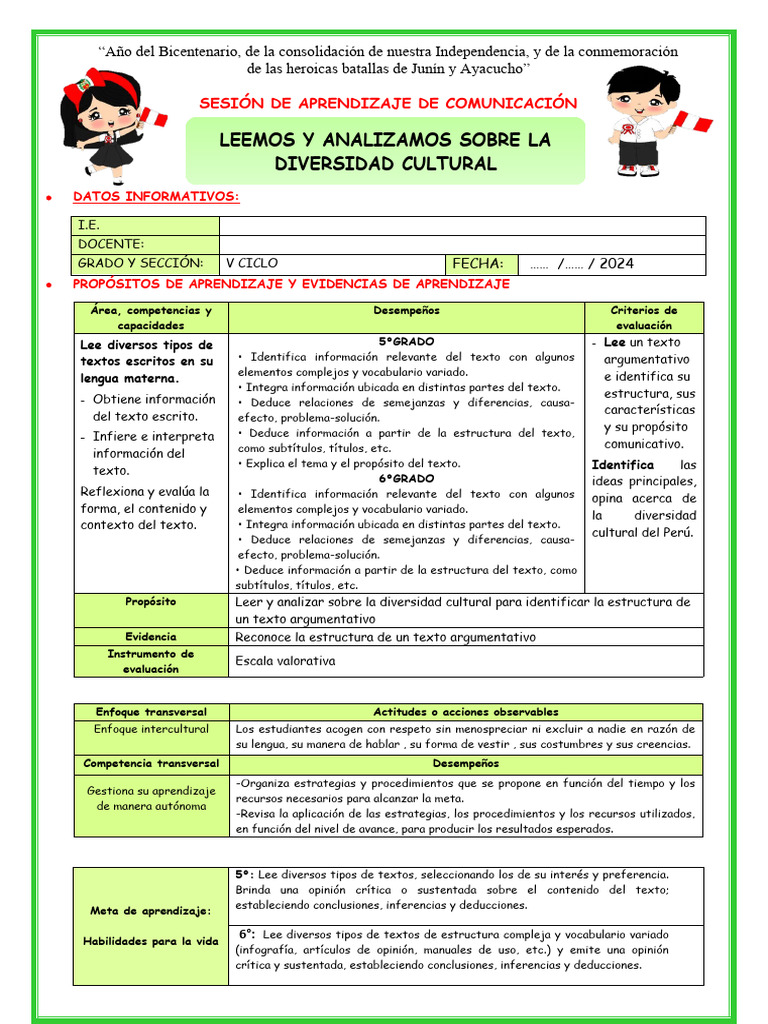 Ses-Lun-Comun-Leemos y Analizamos Sobre La Diversidad Cultural | PDF ... Ses-Lun-Comun-Leemos y Analizamos Sobre La Diversidad Cultural | PDF ...