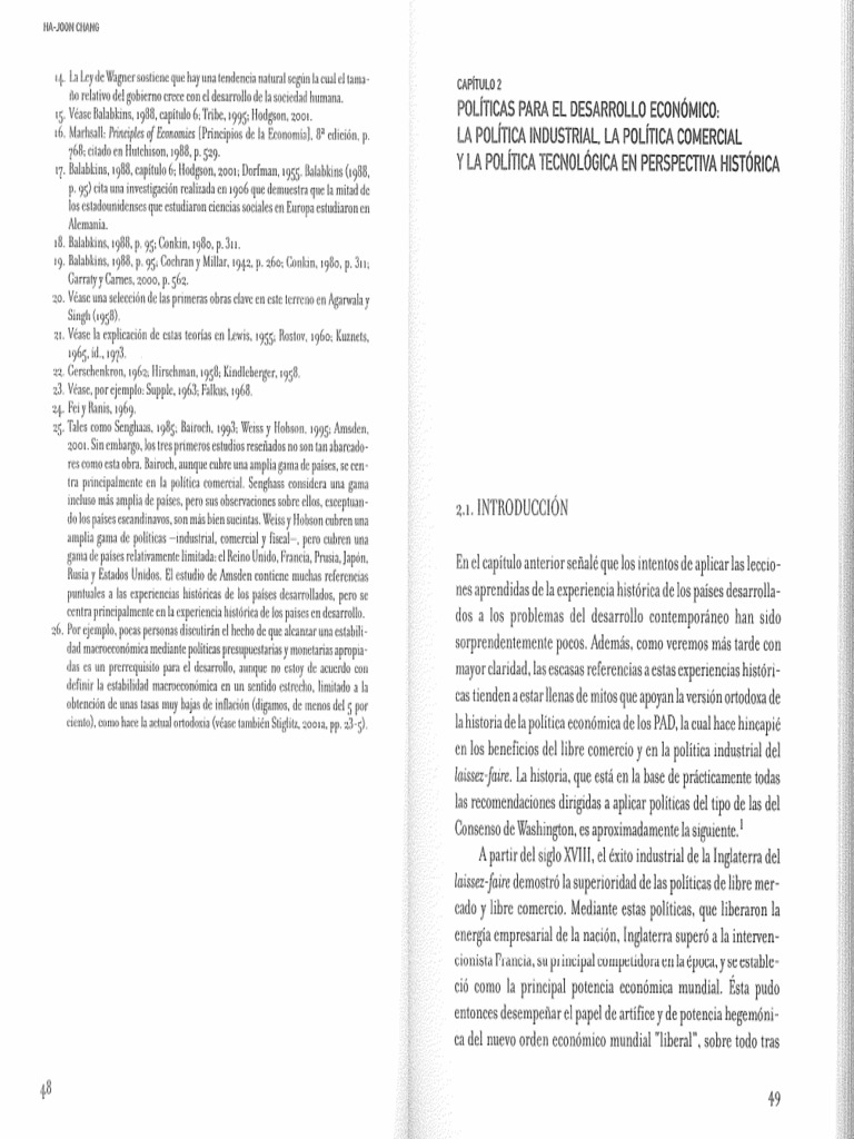 Chang (2002) - Políticas para El Desarrollo Económico La Política ...