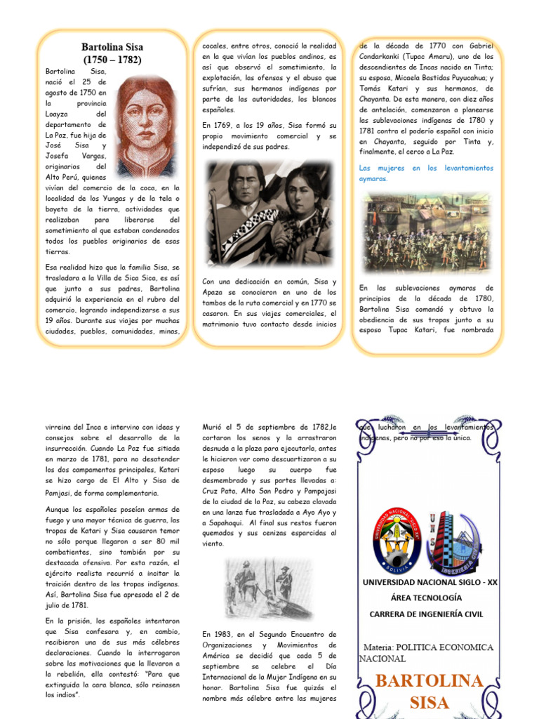 BARTOLINA SISA Mar | PDF | América del Sur