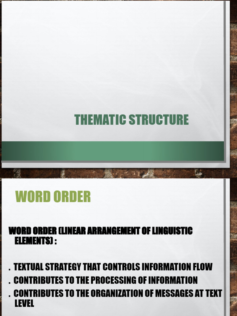7.thematic - Structure 2 | PDF | Grammar | Linguistic Morphology