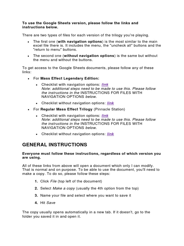 MELE Checklist Google Sheets Version + Instructions | PDF | Computer ...
