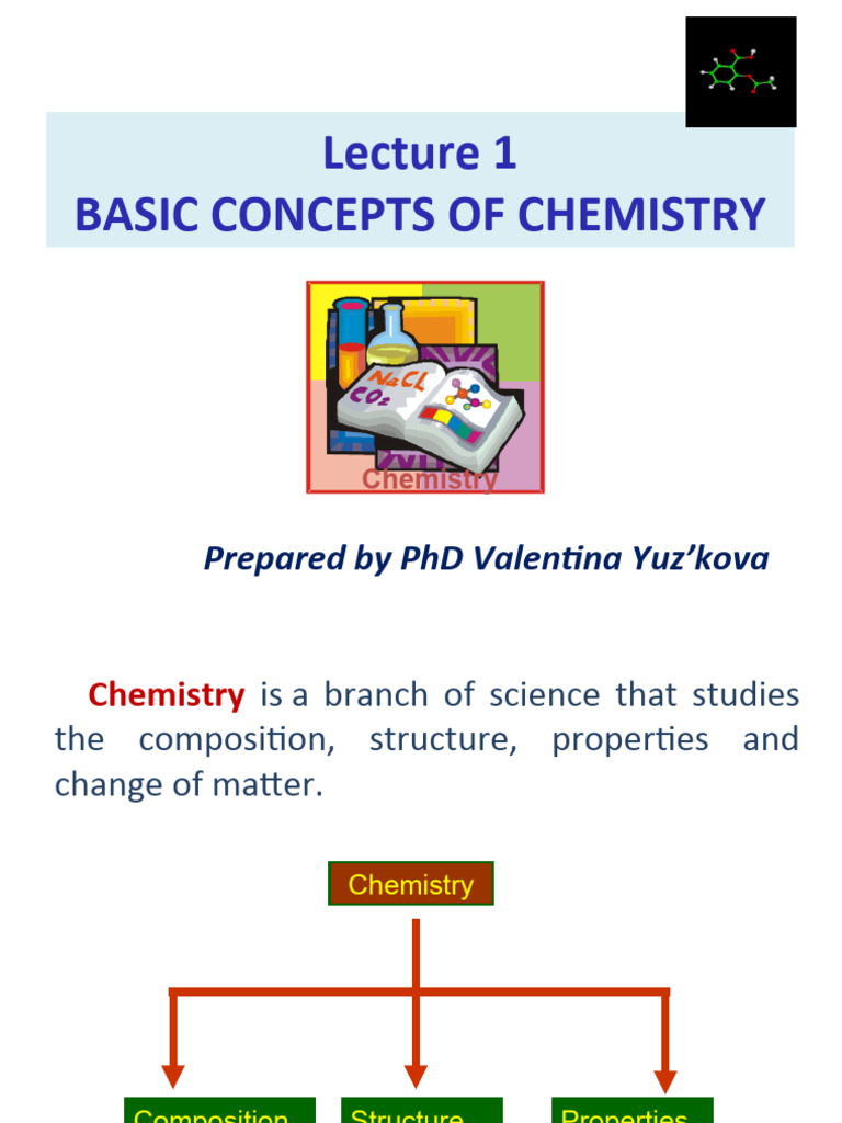 Lecture 1. Basic Concepts of Chemistry | PDF | Mole (Unit) | Chemical ...