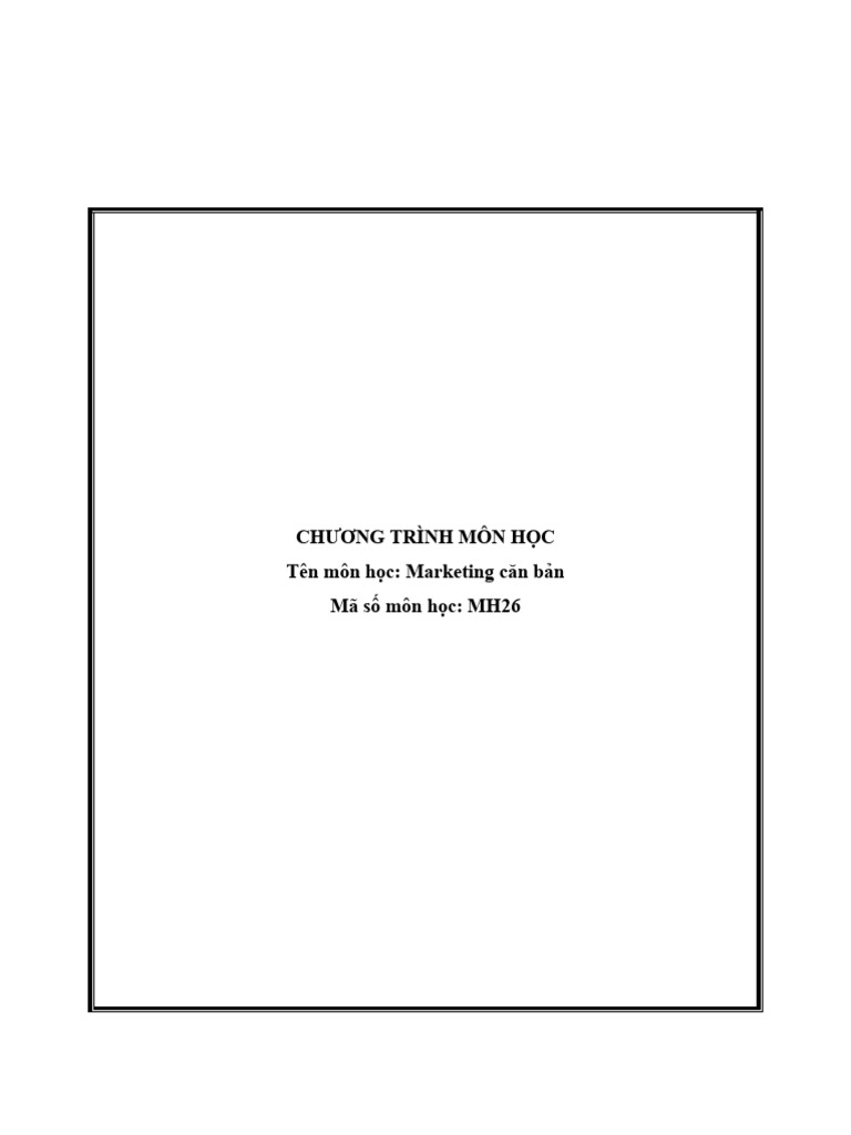 de cuong chi tiet Marketing căn bản 2tc ngành TCNH | PDF