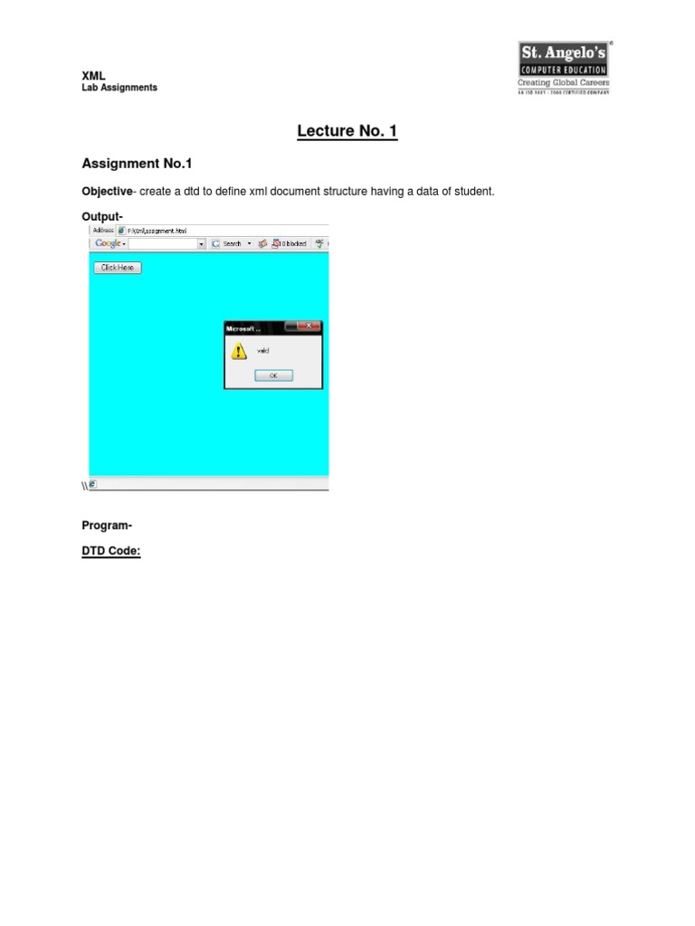 XML Lab Assignments | PDF | Xml | Persistence