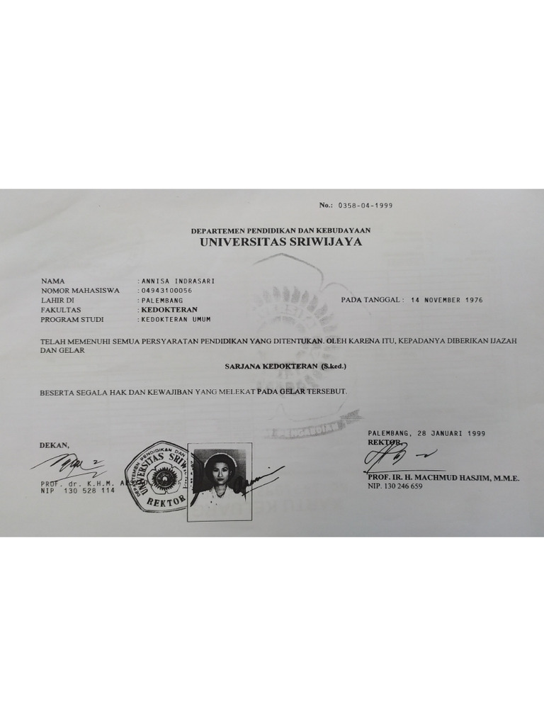 Ijazah S.ked | PDF