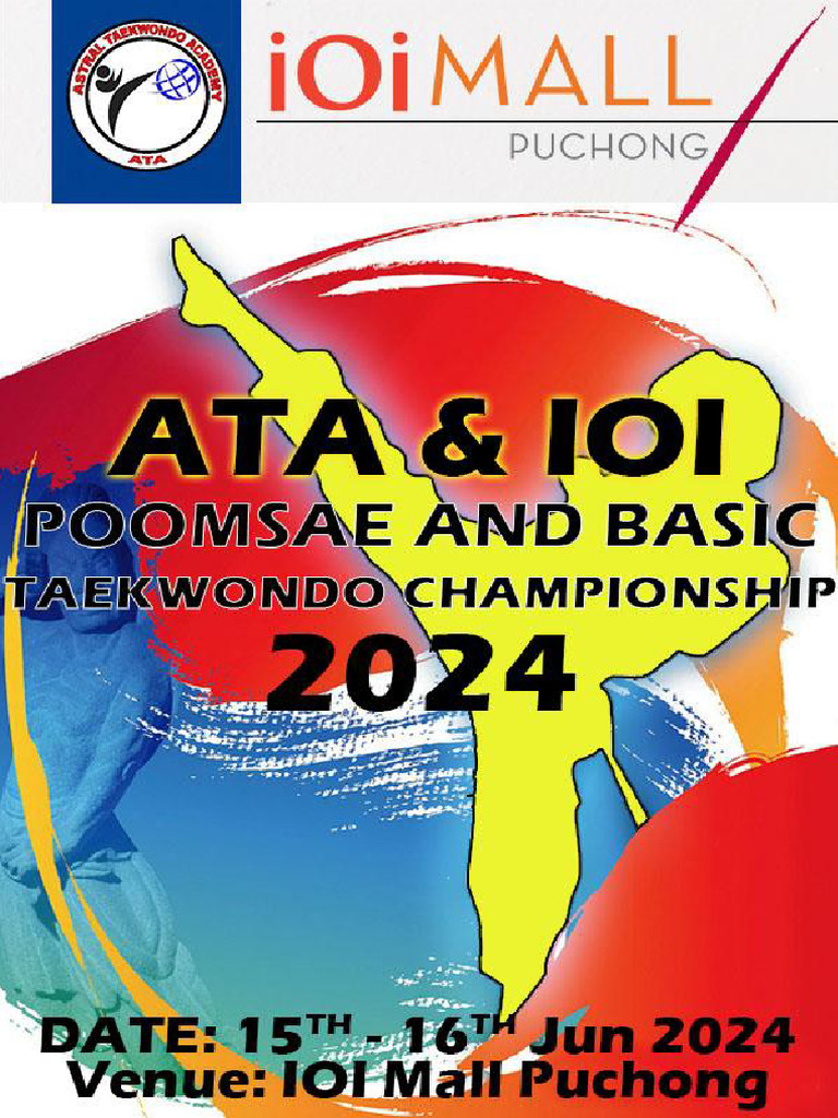 ATA & IOI Mall 2024 POOMSAE CHAMPIONSHIP | PDF | Korean Martial Arts | East Asian Martial Arts