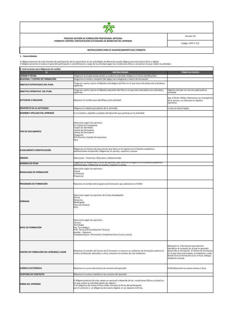Formato Asistencia Actividades Bienestar | PDF | Documento de identidad