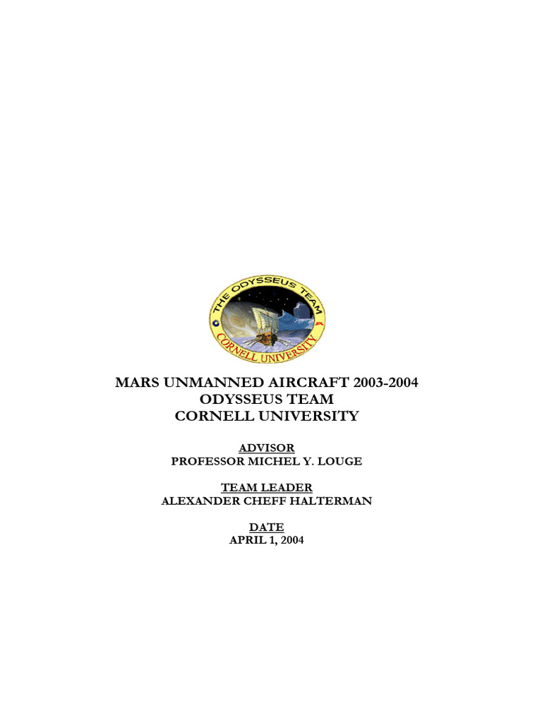 Example Mars Uav Design | PDF | Reynolds Number | Lift (Force)